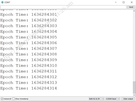 Epoch Unix Time With Esp32 Through Ntp Server Using Arduino