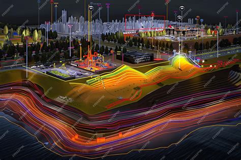 3d Geological Survey Showing Subsurface Layers Of A Modern City Park