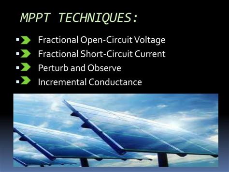 Maximum Power Point Tracking Saq Physics Science