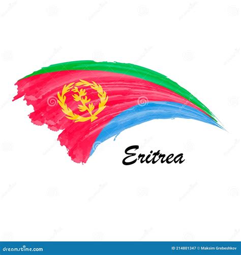 Eritrea Brush Stroke Flag Vector Background Hand Drawn Grunge Style Eritrean Isolated Banner