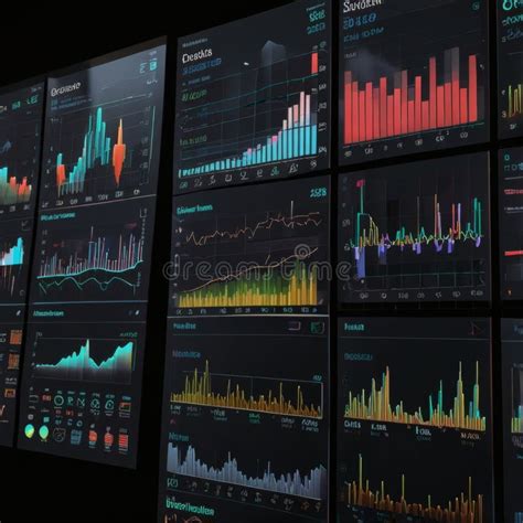 A Creative Composition Of Graphs And Charts Displayed On Digital Screens In A Modern Setting