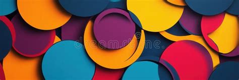 Bold Geometric Pattern With Interlocking Circles In Vibrant Primary Colors For Modern Design And