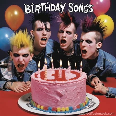 Punk Rock Album Cover Called Birthday Songs Prompts Stable Diffusion