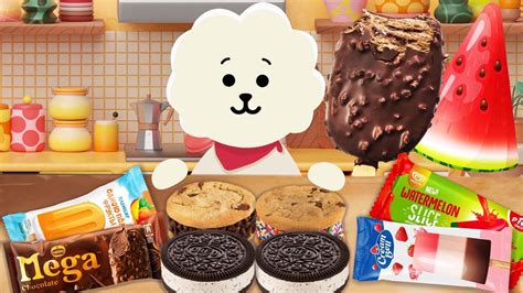 편의점 아이스크림 4종 초콜릿 아이스크림 수박 아이스크림 초콜릿 칩 쿠키 샌드위치 초콜릿 아이스크림 파티 Youtube