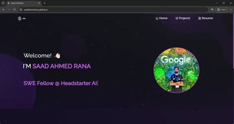 Saad Ahmed Rana On Linkedin Portfoliowebsite Webdevelopment Reactjs Githubpages Seo