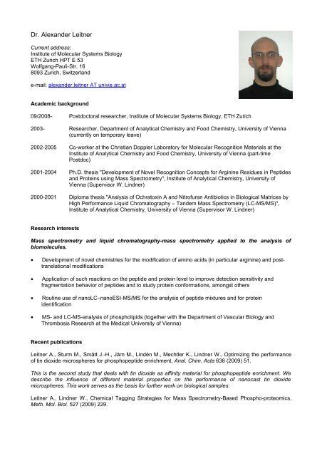 Dr Alexander Leitner