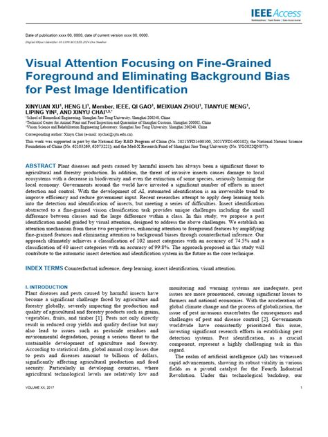 Visual Attention Focusing On Fine Grained Foreground And Eliminating Background Bias For Pest