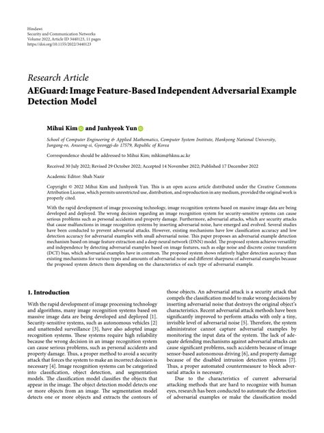 Pdf Aeguard Image Feature Based Independent Adversarial Example Detection Model