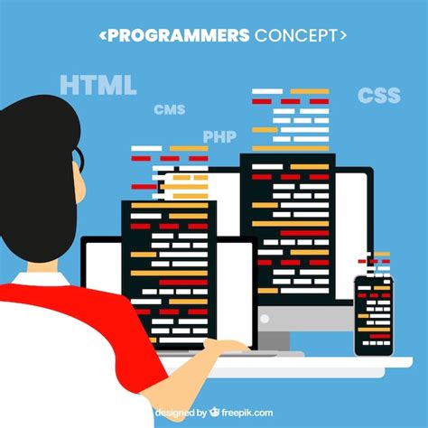 Free Vector Programmers Concept With Flat Design