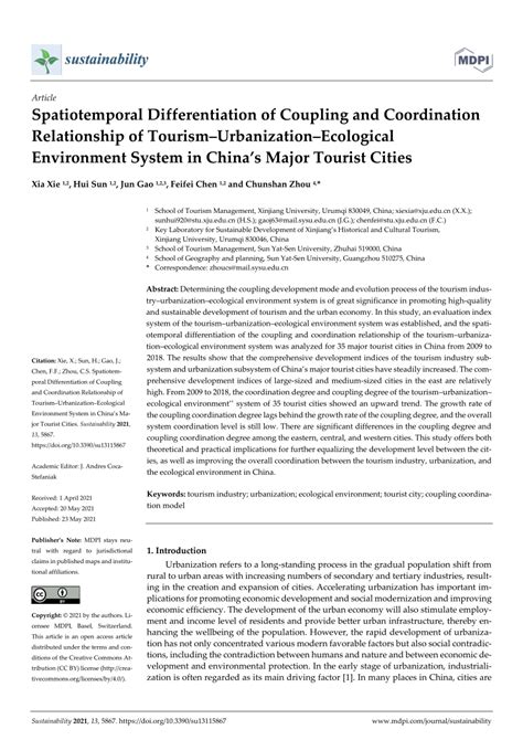 Pdf Spatiotemporal Differentiation Of Coupling And Coordination