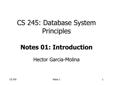 ppt cs 245 database system principles notes 01 introduction