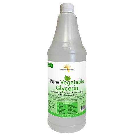 Pure Natural Vegetable Glycerin Usp Kosher Food Grade 32 Oz 1 Liter