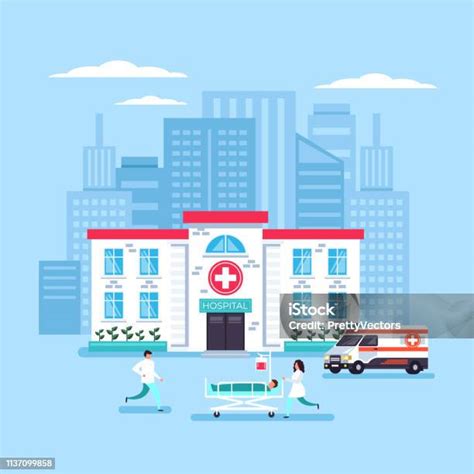 의사는 질병 환자 남자 문자를 입원 사고 의학 원조 도움 개념 벡터 평면 디자인 그래픽 만화 고립 된 그림 병원에 대한 스톡 벡터 아트 및 기타 이미지 Istock