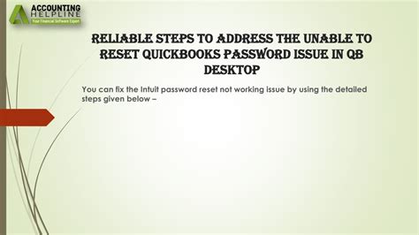 PPT The Best Ever Solution For Reset QuickBooks Password Issue
