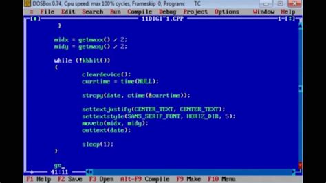 How To Make A Digital Clock On Turbo C Easy Clock In C Programming Youtube