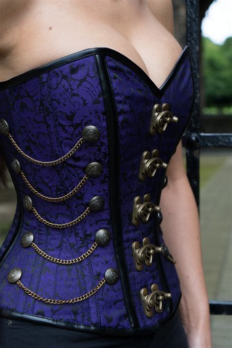 Purple Steampunk Corset With Chains Steampunk Corset Purple