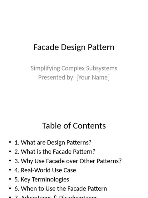 Facade Design Pattern Presentation Pdf
