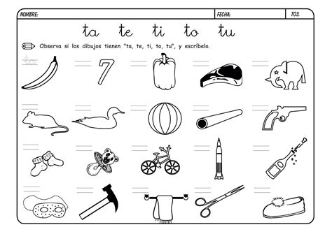 Lectoescritura Letra T Fichas Escritura Infantil