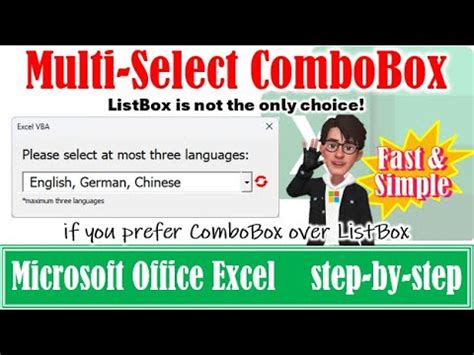 Multi Select Combobox Dropdown Menu On Userform Vba Excel Youtube