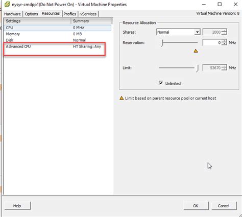 solved in vsphere 6 7 where on earth are the advanced cpu ht sharing