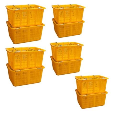 과일 플라스틱 노란 운반박스 농산물 상자 10개 에누리 가격비교