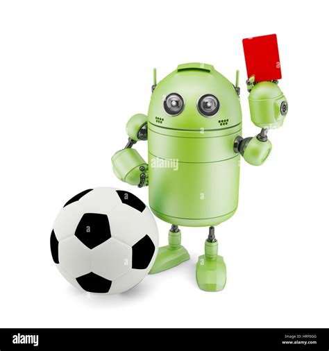 Robot Playing Soccer Isolated On White Stock Photo Alamy