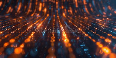 0 And 1 Numbers Depict A Byte Code In Perspective View With Depth Of