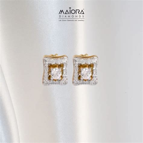 Cvd Diamond Doris Square Stud Earrings Kt At Rs Pair In Surat Id
