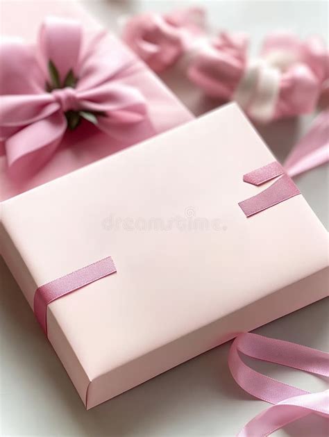 A Close Up Shot Of Pink T Boxes And Ribbons Creating A Soft And