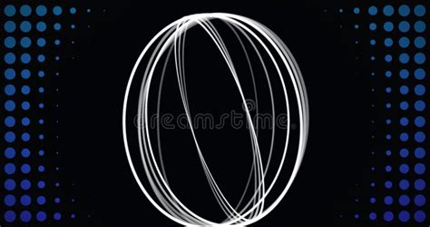 Image Of Spinning White Rings With Blue And Dots Moving Hypnotically