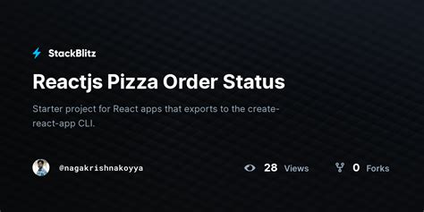 Reactjs Pizza Order Status Stackblitz