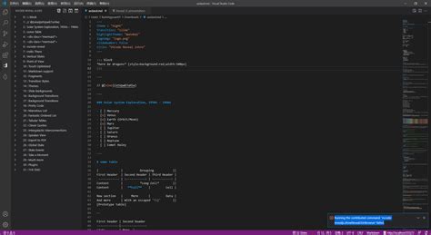running the contributed command vscode revealjs showrevealjsinbrowser