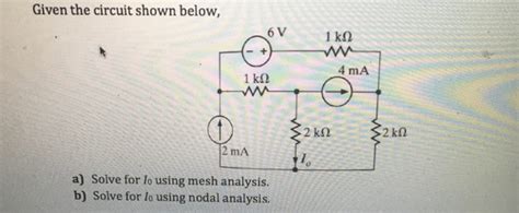 Solved Given The Circuit Shown Below Solve For I Using Chegg