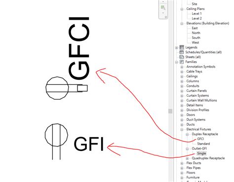 Solved Revit Legend Electrical Devices Show 3d Element Back Box