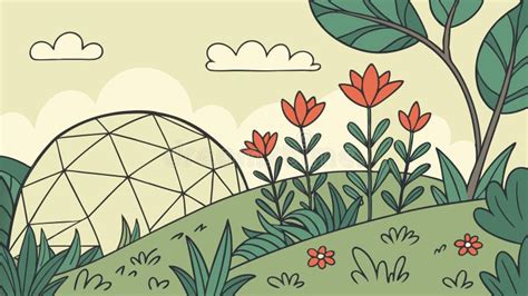 Geodesic Dome Greenhouse Structure In A Garden Nature Technology Vector Design Generative Ai