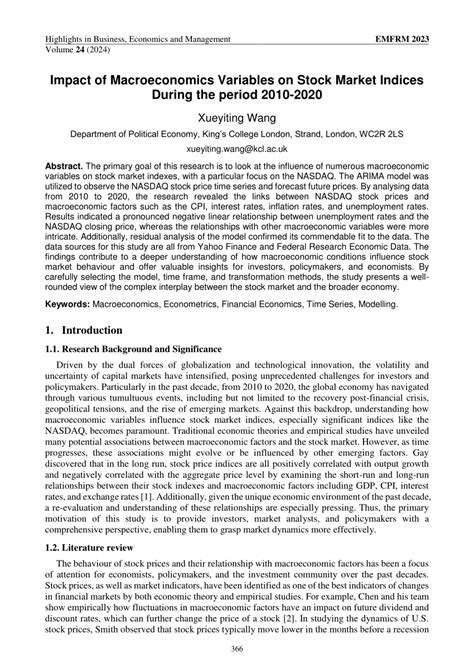 Pdf Impact Of Macroeconomics Variables On Stock Market Indices During