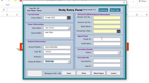 excel userform templates
