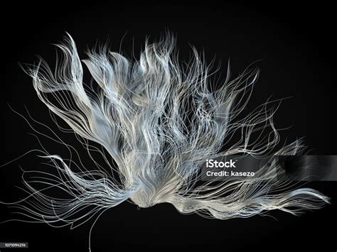 부드럽게 백색 머리 선을 이동합니다 3 차원 일러스트 레이 션 3차원 형태에 대한 스톡 사진 및 기타 이미지 3차원 형태