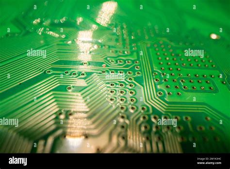 Electronic Circuit Board With Semiconductors Chip Electronic Motherboard Card Circuitry And