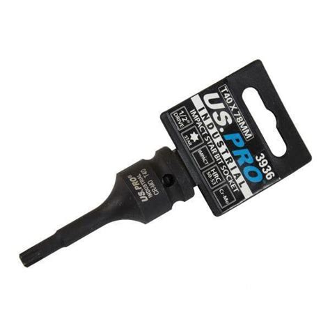 Us Pro Industrial T40 X 78mm 1 2 Dr Impact Star Bit Torx Socket All Tools Direct