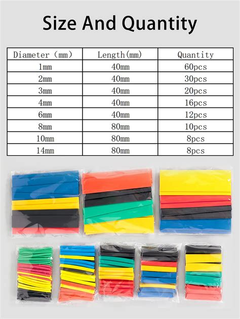 164pcs Heat Shrink Tubing 21 Electronic Electrical Wire Cable Wrap