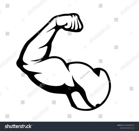 Bodybuilder Muscle Flex Arm Vector Illustration Stock Vector Royalty Free 2262489277
