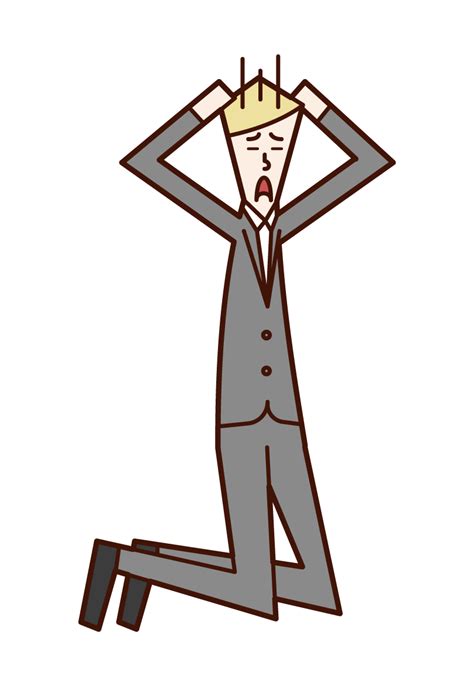 絶望する人男性のイラスト フリーイラスト素材集 KuKuKeKe