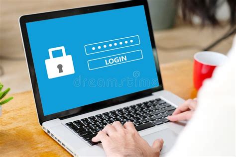 Hand Tying Laptop Computer With Password Login On Screen Cyber