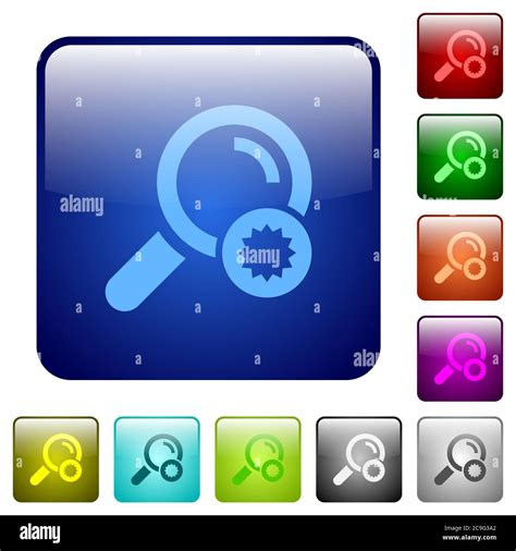 Trusted Search Icons In Rounded Square Color Glossy Button Set Stock Vector Image And Art Alamy
