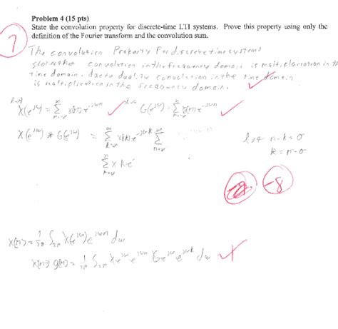 Solved Problem 4 15 Pts State The Convolution Property For