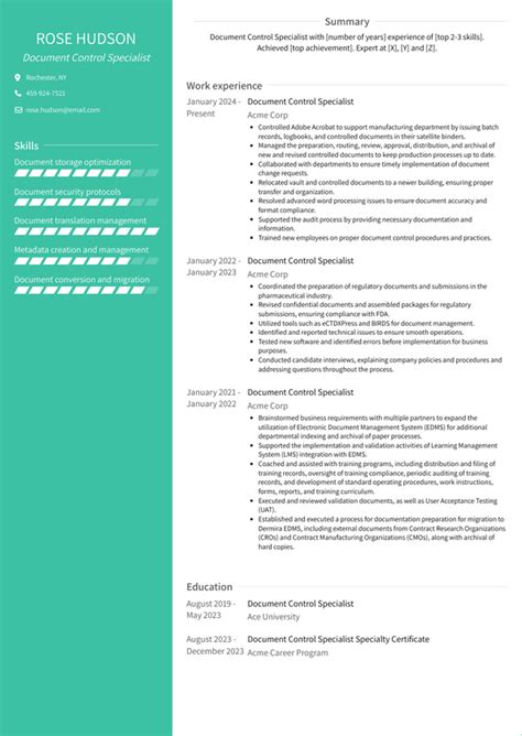 Document Control Specialist Resume Examples That Land Jobs