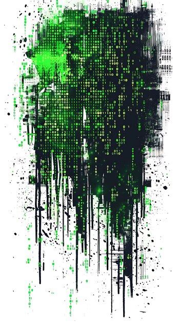 Premium Photo Hacker Code Glitch With Binary Code Abstract Shapes And Glit Film Effect Fx