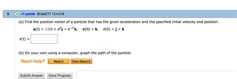 solved a find the position vector of a particle that has