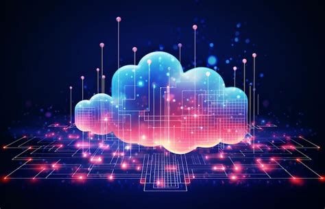 Premium Photo Cloud Computing Technology Abstract Background